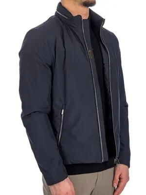 MOORER Long-sleeved Zip-up Jacket With Stand Collar