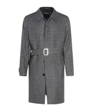Zegna Belted Checked Coat - No
