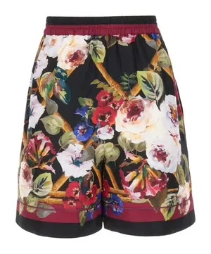 Dolce & Gabbana Floral Print Elastic Waist Shorts