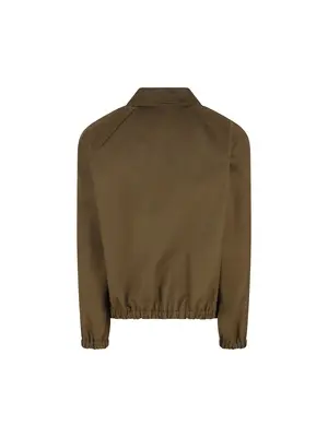 Valentino Garavani Logo Plaque Zip-up Jacket - Green