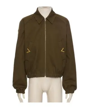 Valentino Garavani Logo Plaque Zip-up Jacket - Green