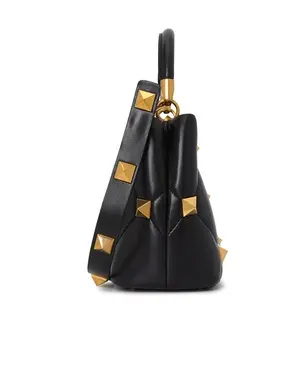 Valentino Garavani Roman Stud Quilted Small Tote Bag - Black