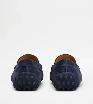TOD'S Gommino Driving Shoes In Calf Suede - Blue