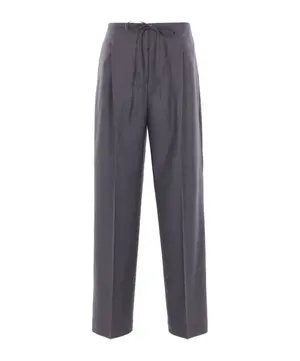 RÓHE Drawstring-waist Pleated Wide-leg Trousers - Black