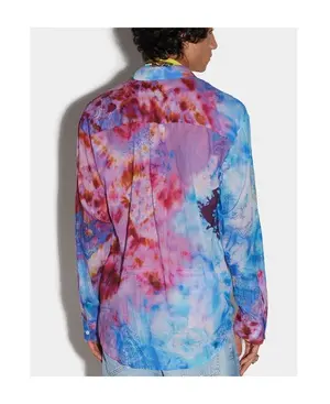 Dsquared2 Tie-dye Printed Straight Hem Shirt