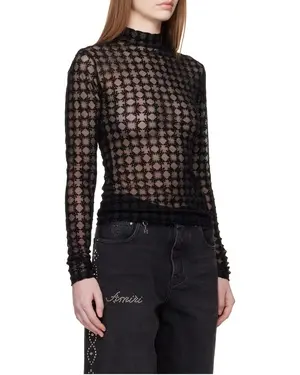 Amiri Ma Quad Flocked Long Sleeve Top