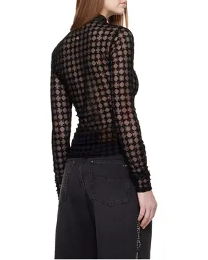 Amiri Ma Quad Flocked Long Sleeve Top