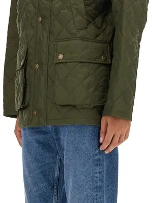Barbour Quilted Jacket With Long Sleeves And Button Closure - Green