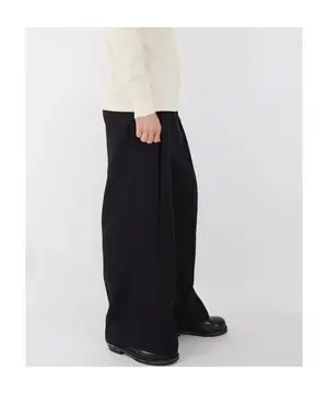 JIL SANDER Tailored Pleated Wide Leg Trousers - Black