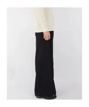 JIL SANDER Tailored Pleated Wide Leg Trousers - Black
