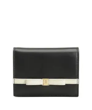 FERRAGAMO Bow Detailed Folded Wallet - Black