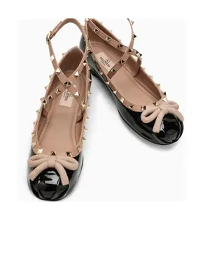 Valentino Garavani Rockstud Round Toe Ballerina Flats