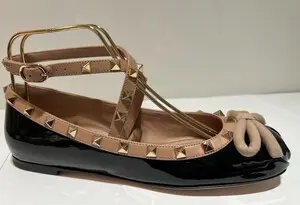 Valentino Garavani Rockstud Round Toe Ballerina Flats