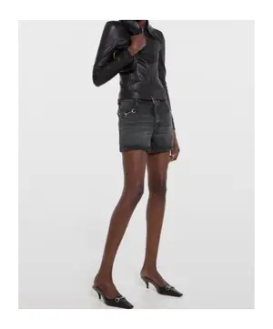 Gucci Horsebit Detail Denim Shorts - Dark Grey