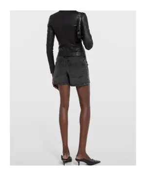 Gucci Horsebit Detail Denim Shorts - Dark Grey