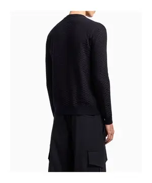 Giorgio Armani Plated Chevron Crewneck Jumper