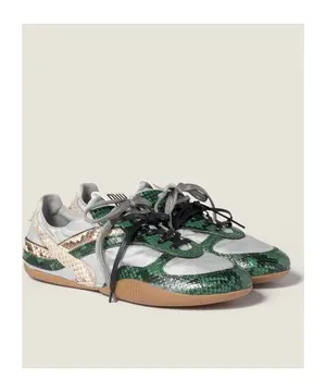 Miu Miu Technical Fabric And Ayers Leather Sneakers - Multicolor