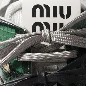 Miu Miu Technical Fabric And Ayers Leather Sneakers - Multicolor