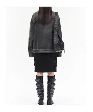 We11Done Flame Micro-label Denim Jacket - Black