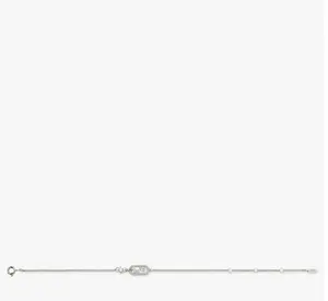 Fendi Oval O'lock Bracelet With Zirconia - White