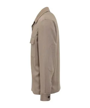 Zegna Long Sleeved Buttoned Overshirt - Gray