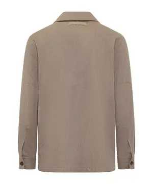 Zegna Long Sleeved Buttoned Overshirt - Gray