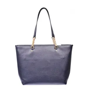 COACH Leather Tote With Chain Strap