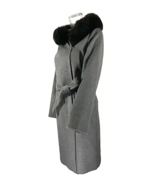 Max Mara Woolen Overcoat With Belt And Hood