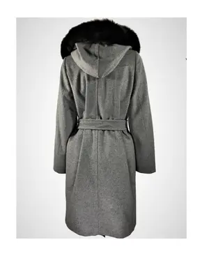 Max Mara Woolen Overcoat With Belt And Hood