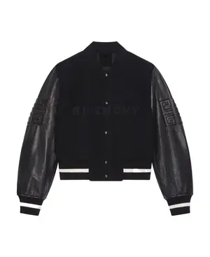 Givenchy Cropped Varsity Jacket - Black