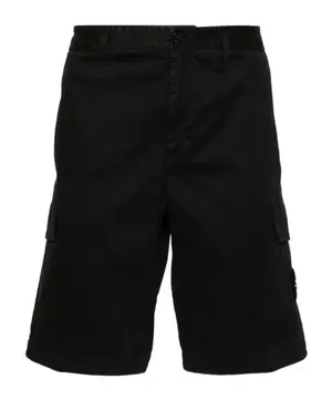 Stone Island Knee-length Cargo Shorts - Black
