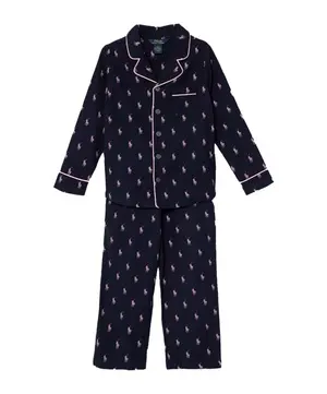Polo Ralph Lauren Full Body Logo Pajamas Two-piece Pyjamas Blue And Pink