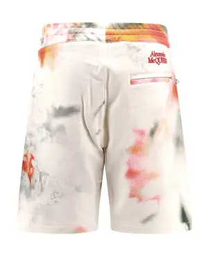 Alexander McQueen Tie-dye Logo Embroidered Bermuda Shorts
