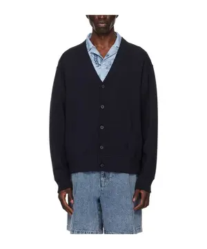 WOOYOUNGMI Rib Knitted Y-neck Cardigan