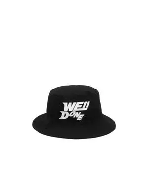 We11Done Logo Print Bucket Hat - Black