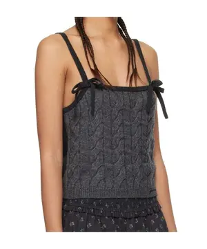 GANNI Cable-knit Sleeveless Top