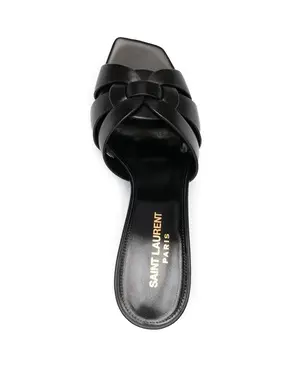 Saint Laurent Tribute Heeled Mules - Black