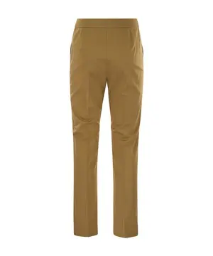 Max Mara Okra Pleat Detailed Cropped Trousers - Brown