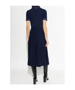 Michael Kors Stretch Knit Polo Midi Dress