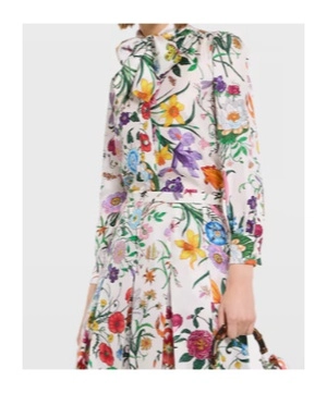 Gucci Flora Print Silk Twill Scarf - Multi-color