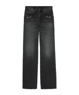 Gucci Gucci Horsebit Detail Bootcut Jeans Dark Grey