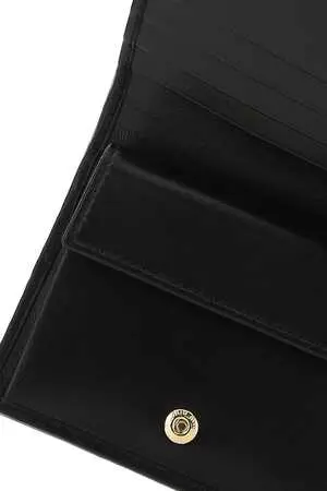Miu Miu Logo-lettering Matelassé Bi-fold Wallet - Black