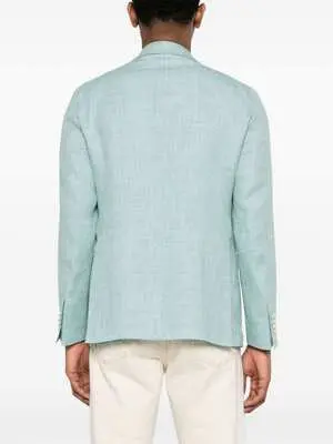 Tagliatore Notched-lapels Single-breasted Blazer - Blue