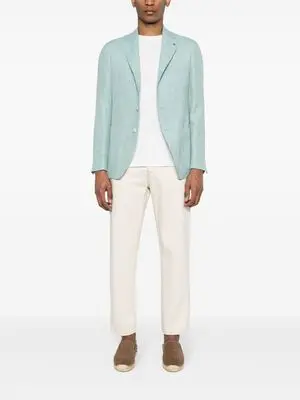 Tagliatore Notched-lapels Single-breasted Blazer - Blue