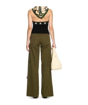 Off-White Cargo Pants With Logo Detail - Green
