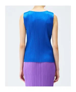 PLEATS PLEASE BY ISSEY MIYAKE Sleeveless Crewneck Top