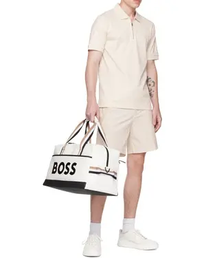 Hugo Boss Logo-patch Drawstring Cotton Shorts