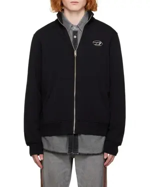 DIESEL® S-ginni Logo Patch Zipped Hoodie
