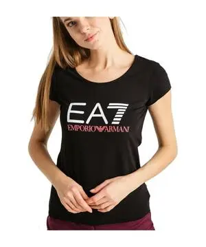 EA7 Logo Print T-shirt - Black