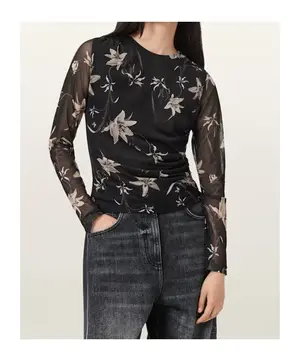 ALLSAINTS Caia Floral Mesh Top